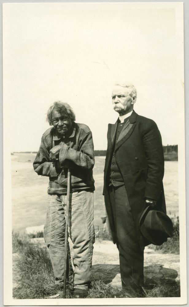 [Rev. John MacLean with Indigenous person at Norway House, 1925] – The ...